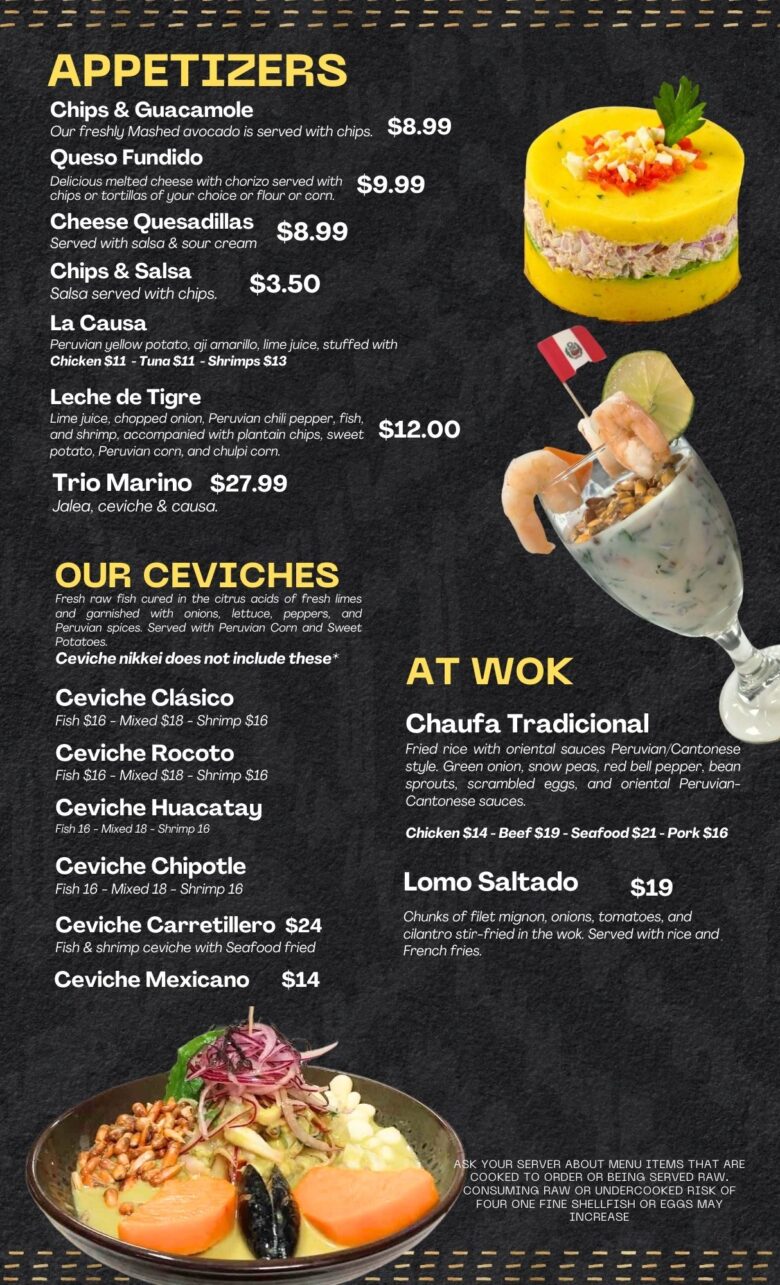 Nuestro Menú Nuestro Menú - RIO Peruvian & Mexican Cuisine